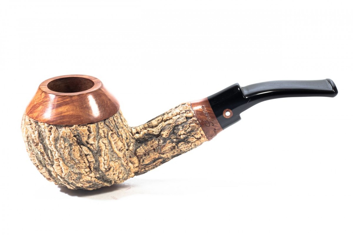 Cork Pipe Tommaso Spanu Rusticated Bent Rhodesian