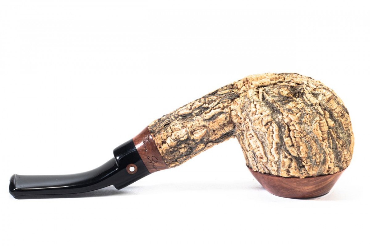 Cork Pipe Tommaso Spanu Rusticated Bent Rhodesian
